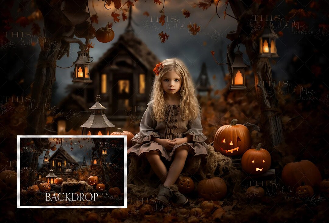 Halloween Digital Backdrop, Halloween Pumpkins, Halloween, Digital ...