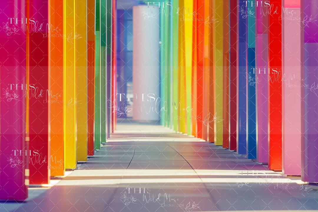 Vibrant Rainbow Urban Art Exhibit, Rainbow Art Walkway, Urban Art, Art ...