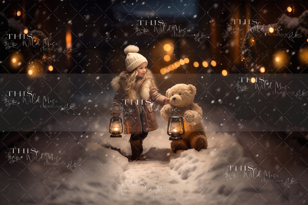Christmas Snowy Night Digital Background for Creative Composite Images ...