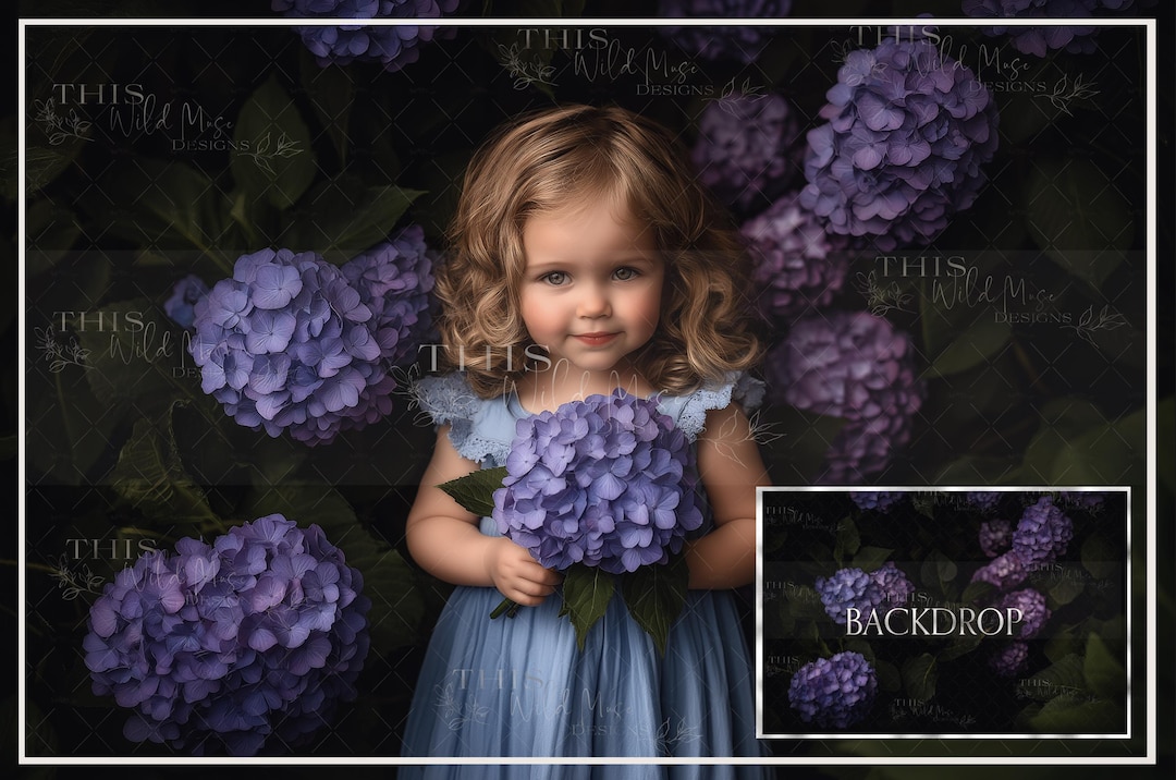 Spring Digital Backdrop, Hydrangea Portrait Digital Background ...