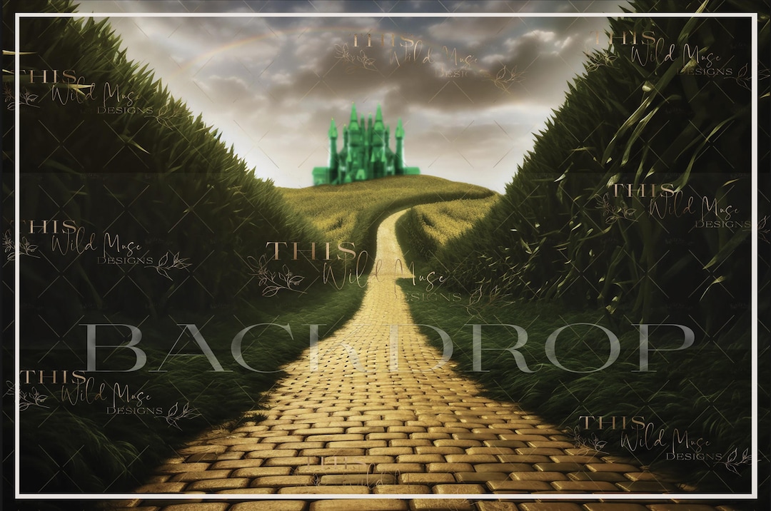 Wizard of Oz Digital Backdrop, Follow the Yellow Brick Road, Wizard of ...