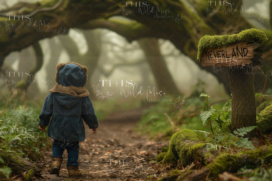 Neverland Digital Backdrop, Peter Pan, the Lost Boys Forest Path ...
