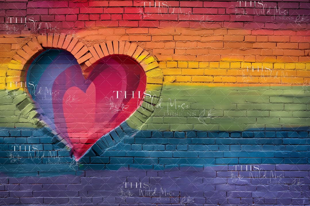 Vibrant Rainbow Urban Art Exhibit, Rainbow Art Brick Wall, Urban Art ...