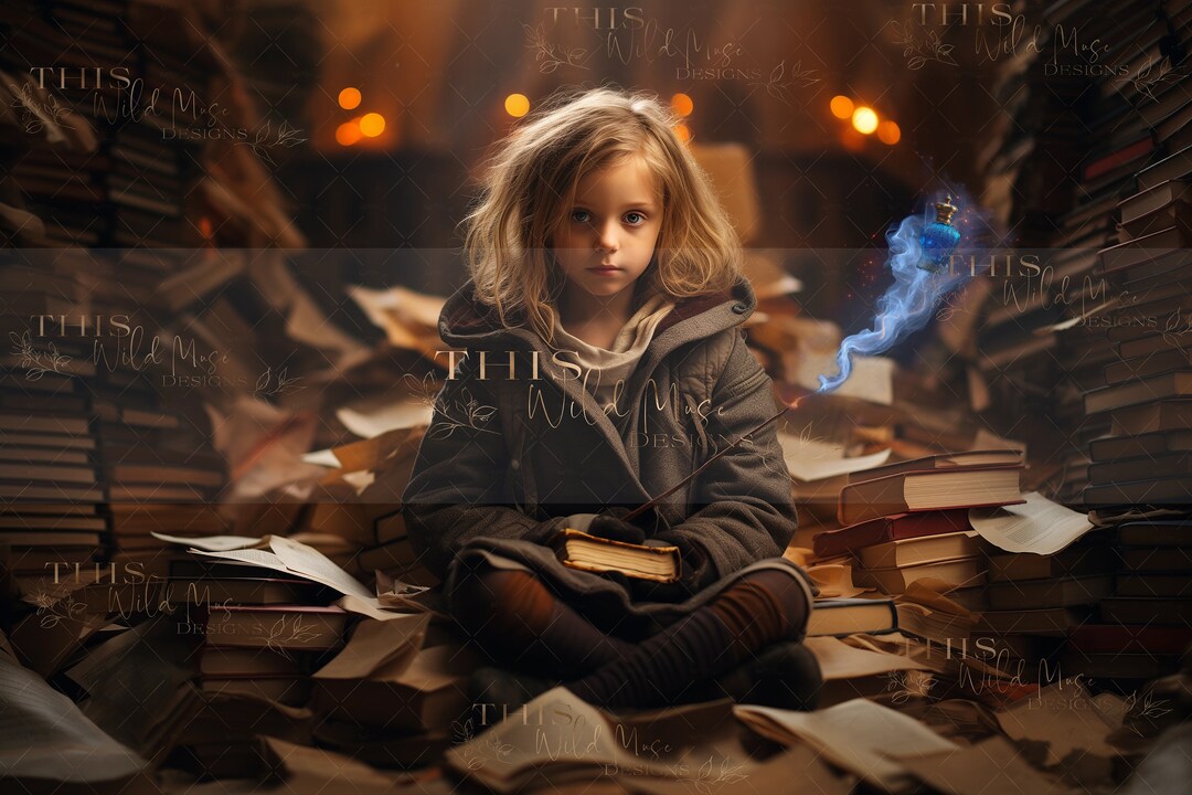 Magical Wizard Studies, Wand, Old Books, Wizard Library, Wizard/witch ...