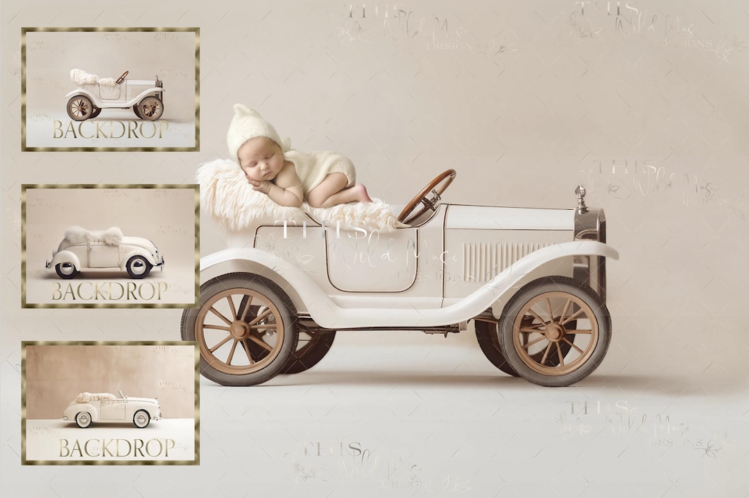 Newborn Vintage Car Digital Backgrounds, Newborn Composite, Toddler ...