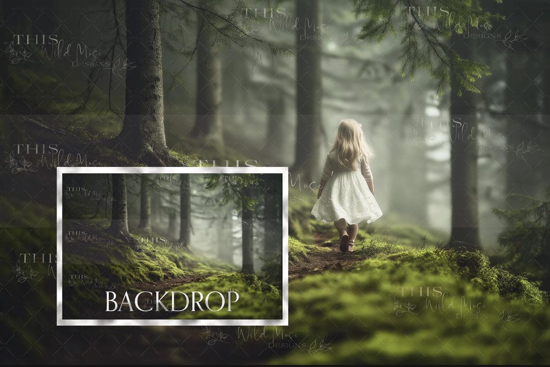 Forest Path Backdrop, Folklore Path Digital, Deep Forest Background ...