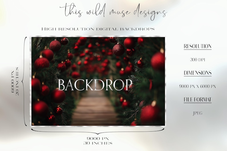 Christmas Digital Backdrop, Festive Xmas, Holiday Digital Background ...