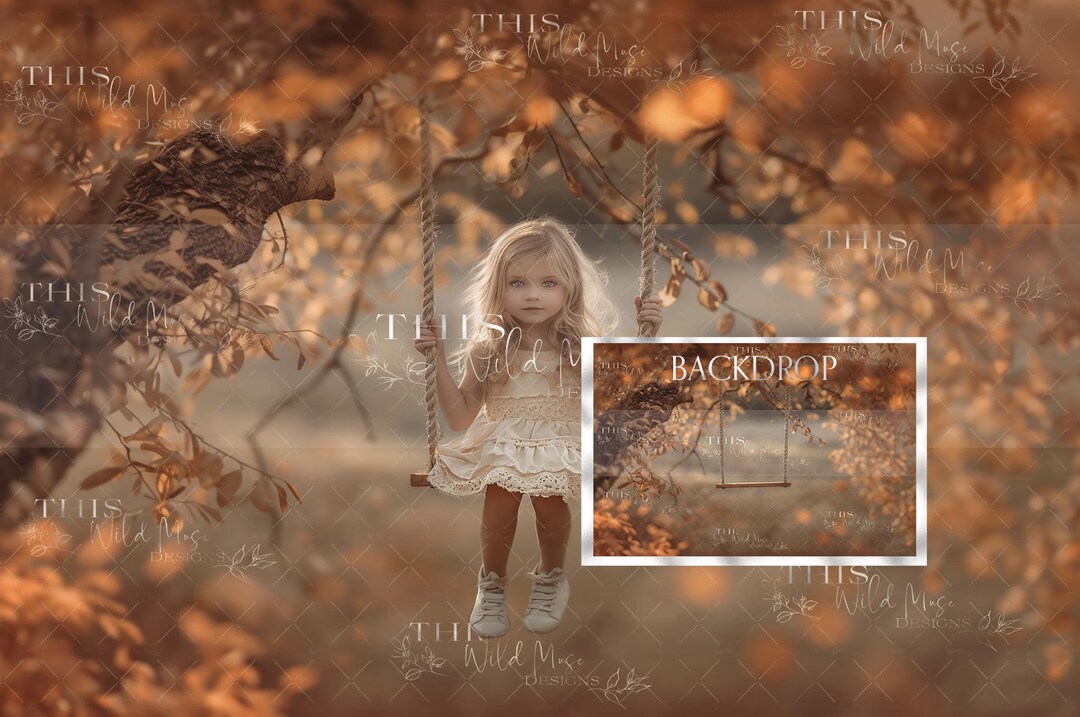 Fall Swing Digital Background, Fall Leaves, Swing, Leaves, Autumn Swing ...