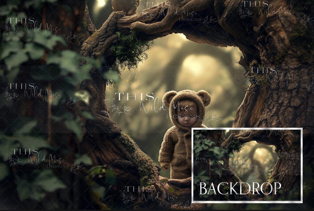 Neverland Tree Hollow Digital Backdrop, Tree Hollow, Forest, Woodland ...
