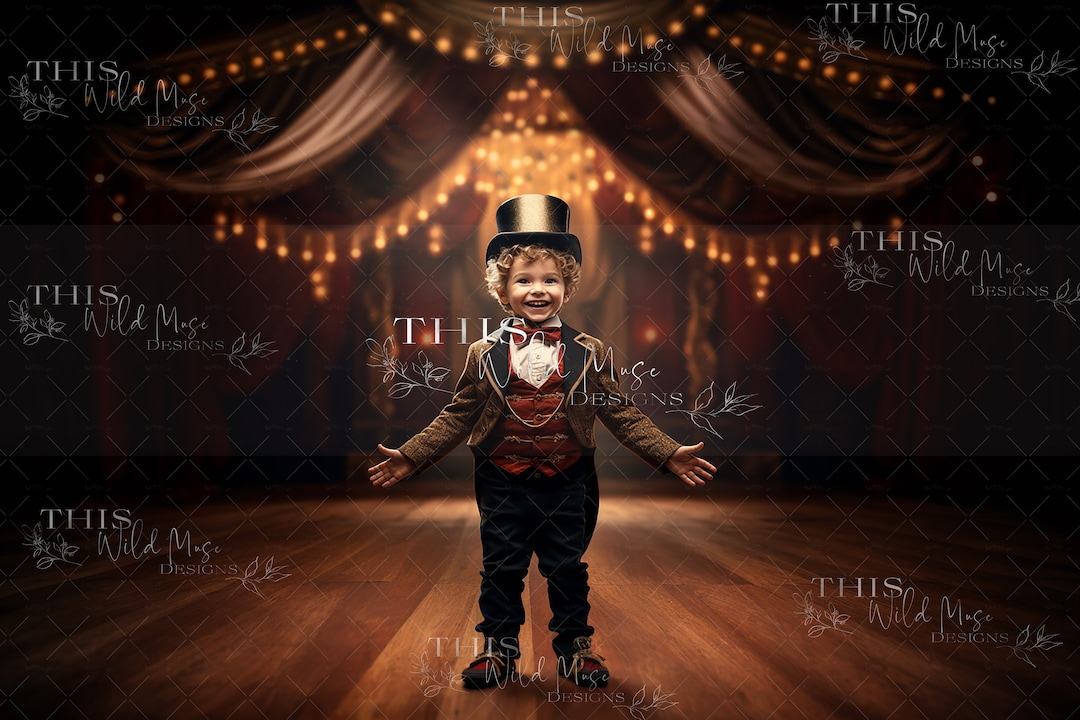 Theater Stage Digital Backdrop, Magic Show Digital Background, Magician ...