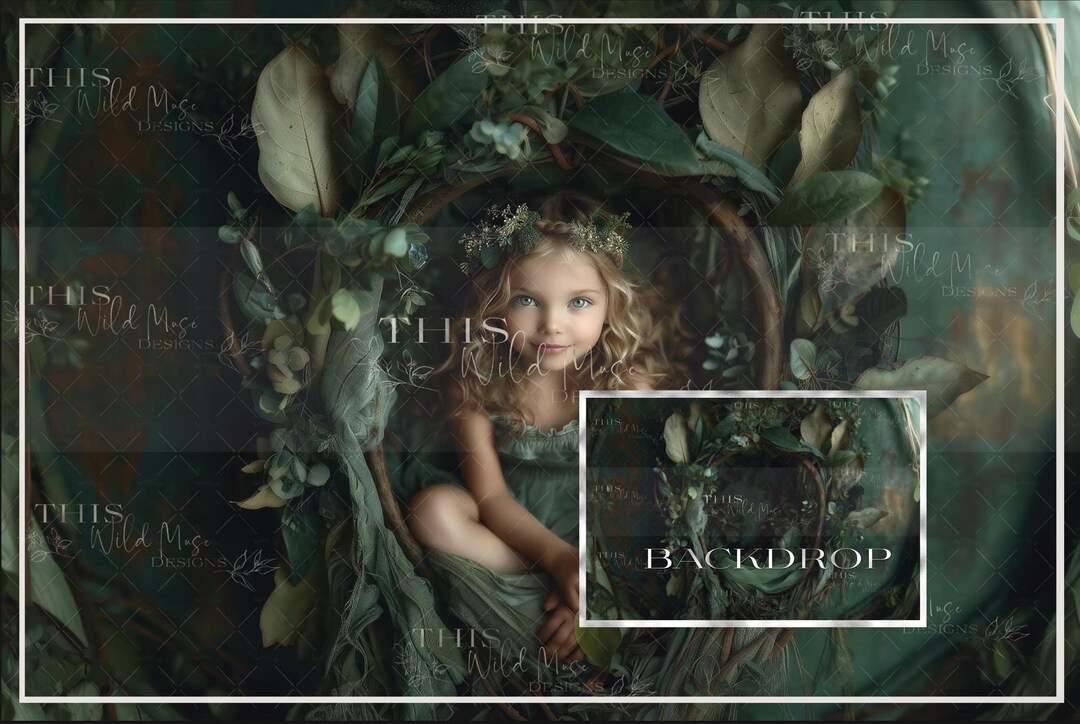 Creative Portrait Digital Backdrop, Nature Basket Swing Portrait ...