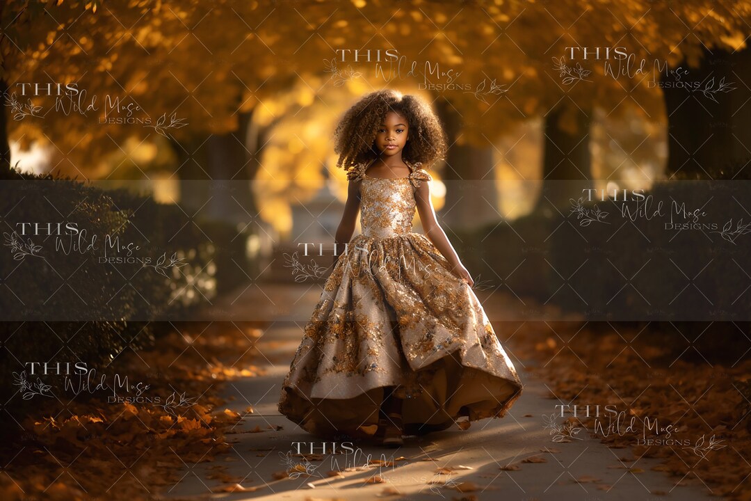 Autumn Park Digital Backdrop, Fall, Park Tree Lined Path, Walkway, Fall ...
