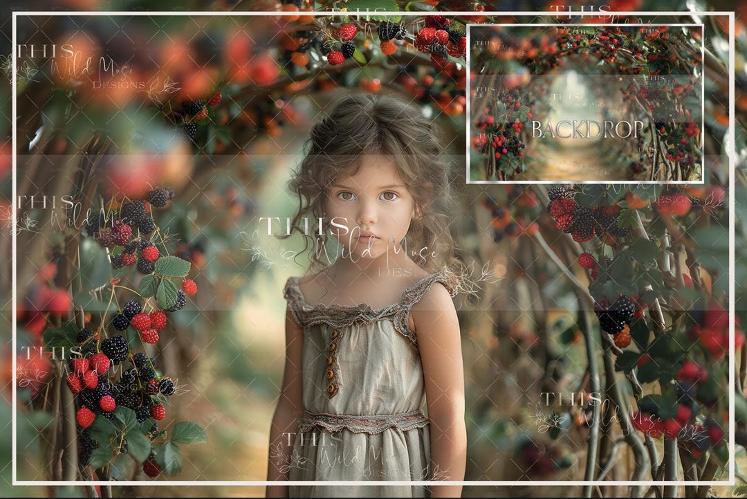 Summer Berry Harvest Digital Background, Fine Art Portrait, Summer ...