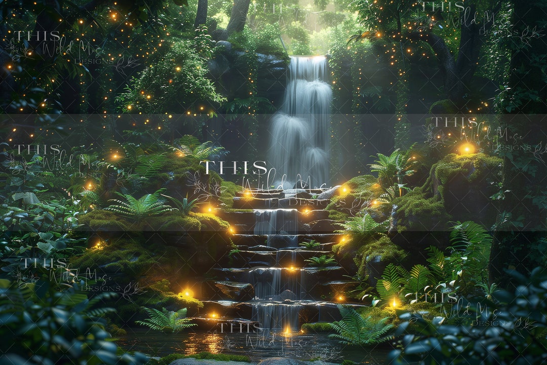 Fairy Magic Forest Digital Backdrop, Fireflies, Whimsical, Magical ...