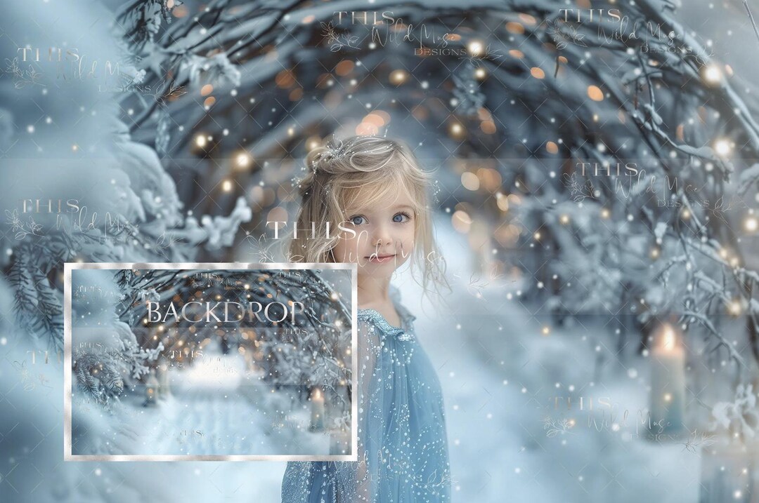 Magical Snowy Winter Arch Digital Backdrop, Winter Magic Background ...
