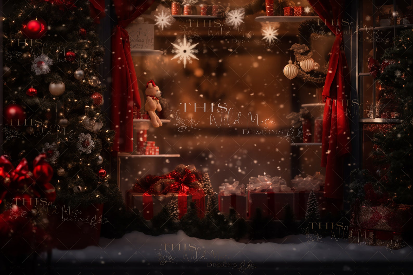 Christmas Storefront Digital Background All I Want for - Etsy