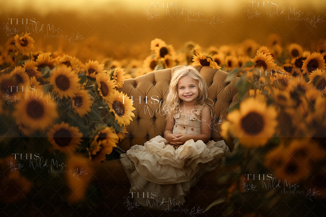 Summer Digital Backdrop, Sunflower Field Background, Summer Composite ...