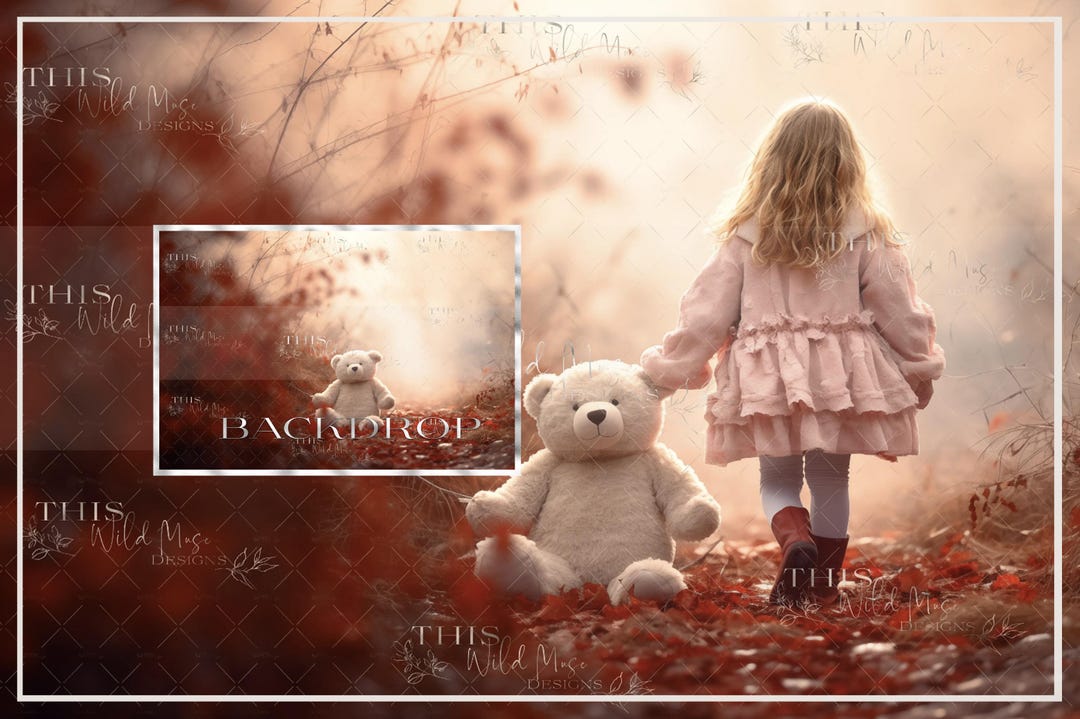 Hazy Fall Morning Digital Backdrop, Fall Path, Fall Leaves, Autumn ...