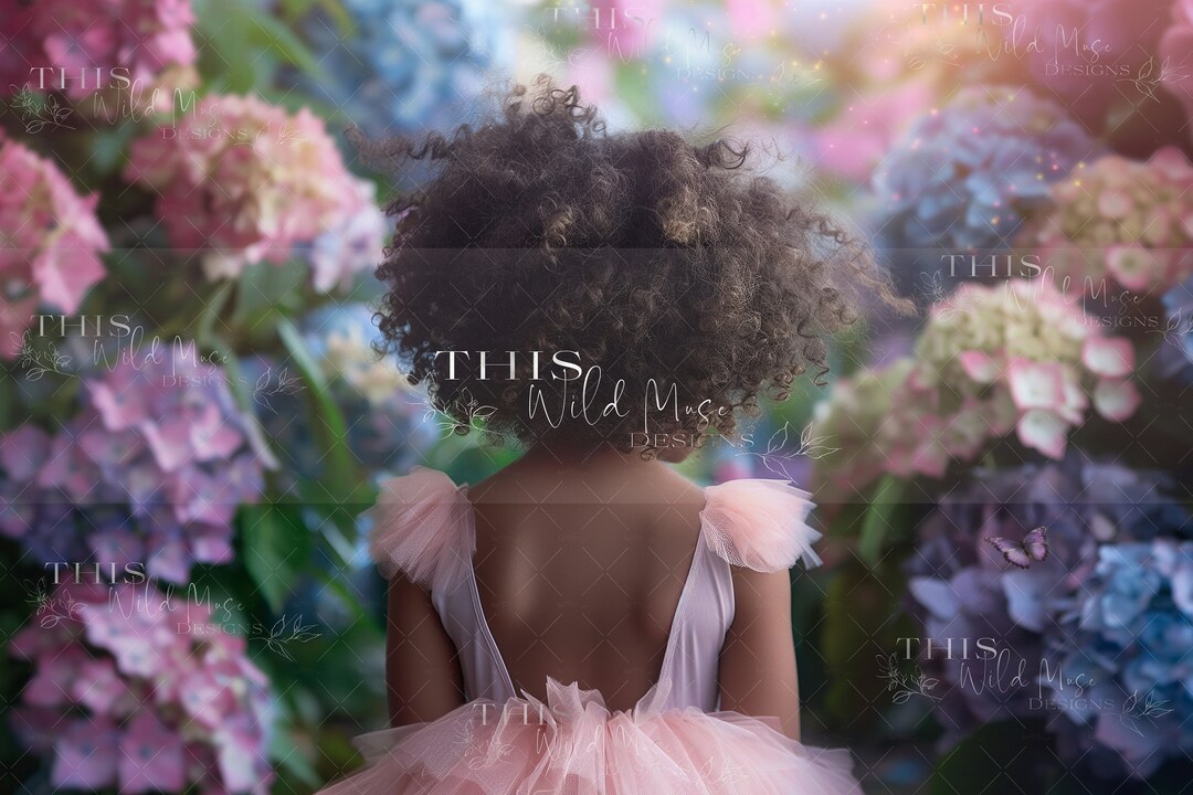 Hydrangea Blooms Digital Background, Hydrangeas, Purple Flowers ...