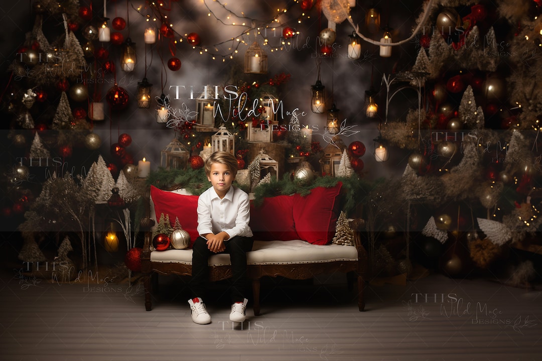 Christmas Studio Digital Background, Christmas, Studio Backdrop, Photoshop Composite Digital ...