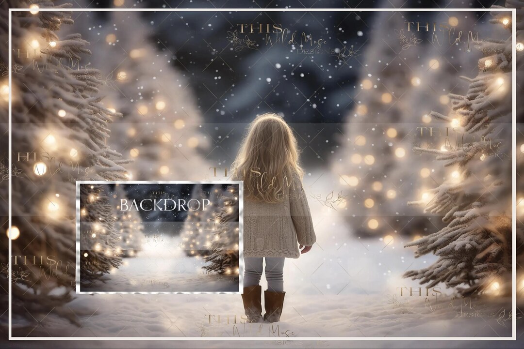 Holiday Snow Path Digital Background, Christmas Digital Backdrop, Snowy ...