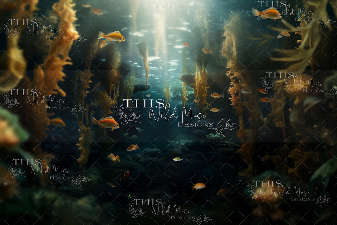 Mermaid Digital Background, Under the Sea Digital Backdrop, Ocean Cave ...