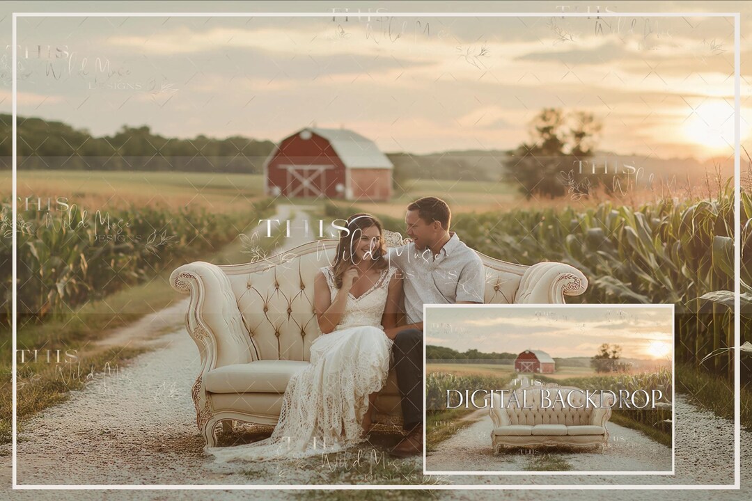 Farm Digital Background, Rural Barn, Country Road, Vintage Couch ...
