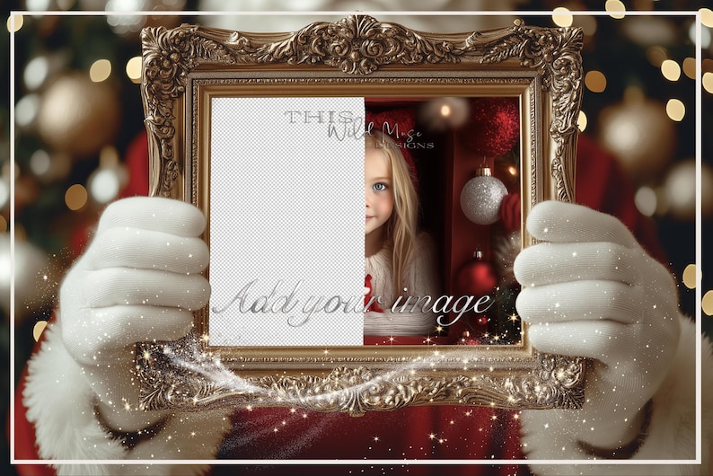Santa's Magical Frame Digital Backdrop, Layered PSD File, Christmas ...