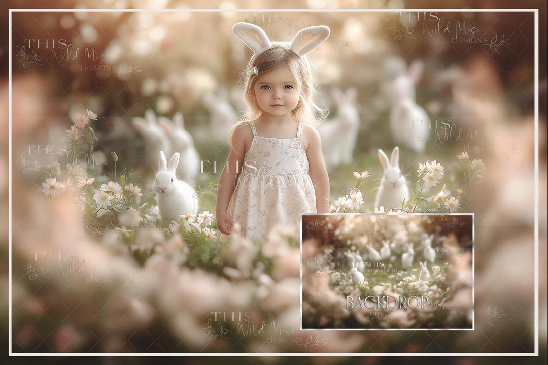 Spring Digital Backdrop, Easter Garden Party, Spring Digital Background, Easter, Bunny Spring ...