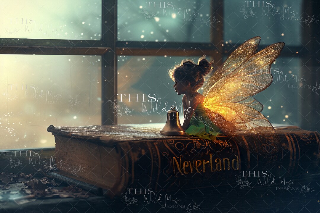 Tinker Bell Digital Backdrop, Neverland Reading, Fairy Sparkle ...
