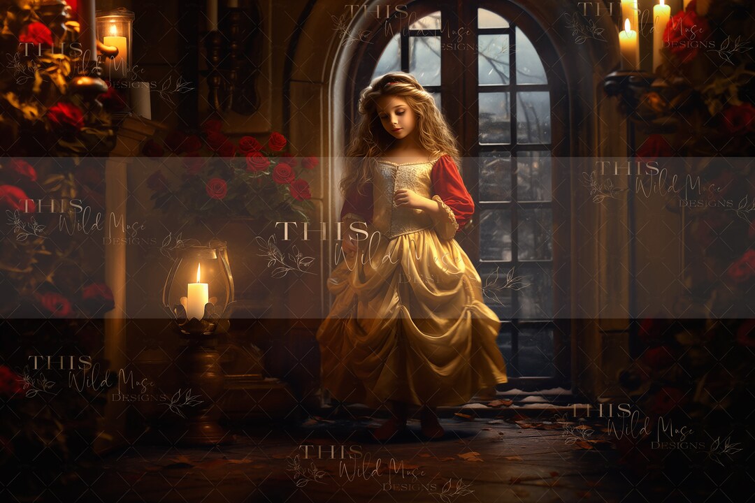 Fairytale Digital Backdrop, Princess Digital Background, Red Roses ...
