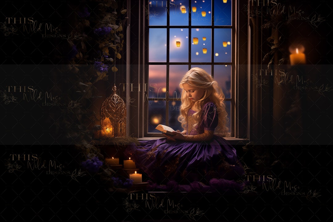 Rapunzel's Tower Window Digital Backdrop, Rapunzel, Tower Window ...