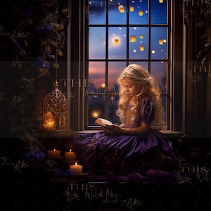 Rapunzel's Tower Window Digital Backdrop, Rapunzel, Tower Window ...