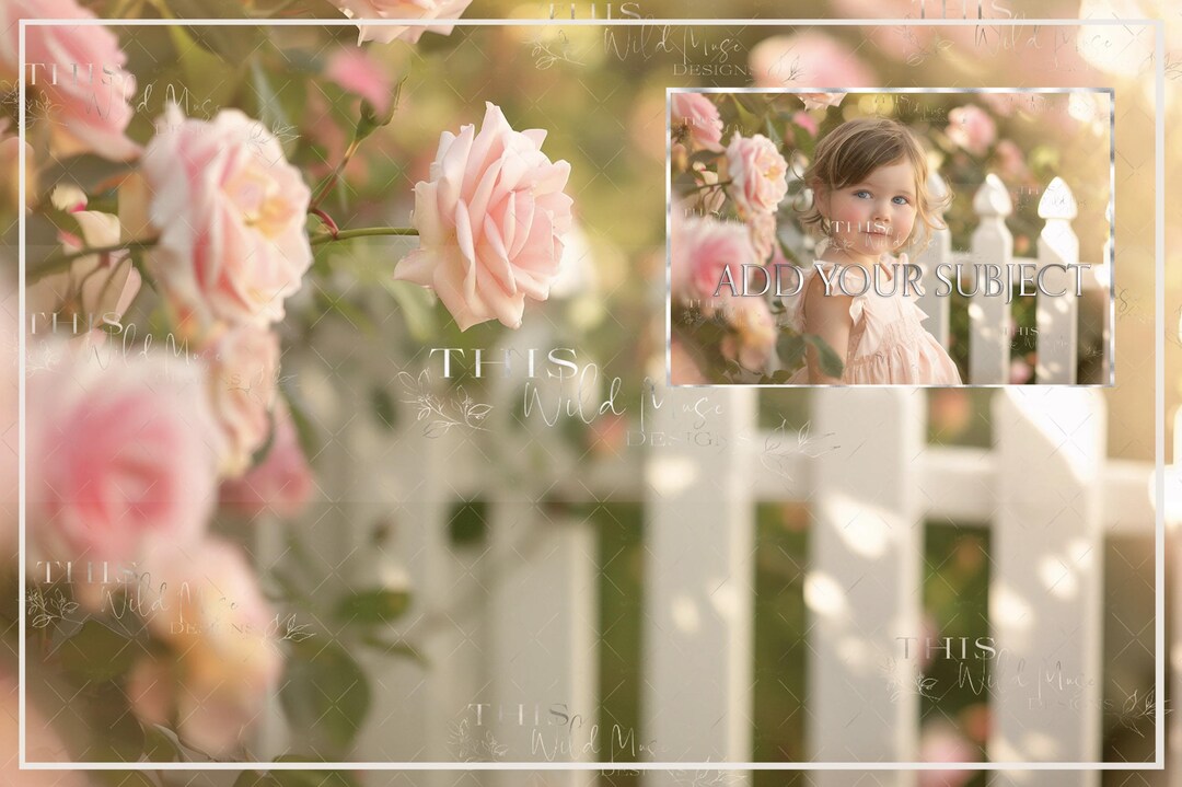 White Picket Fence Digital Backdrop, White Fence, Spring, Summer ...