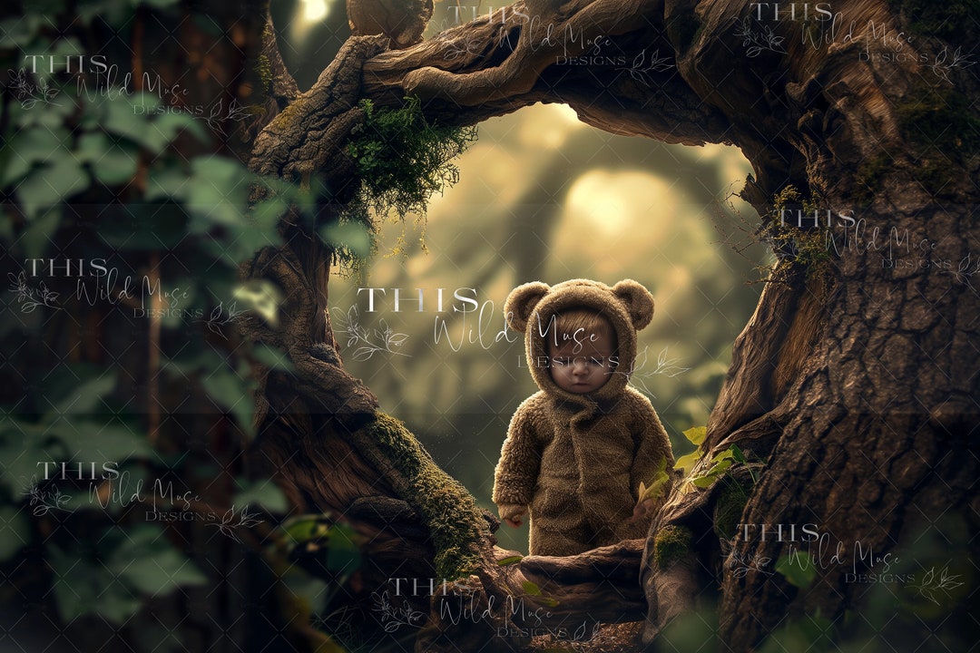 Neverland Tree Hollow Digital Backdrop, Tree Hollow, Forest, Woodland ...