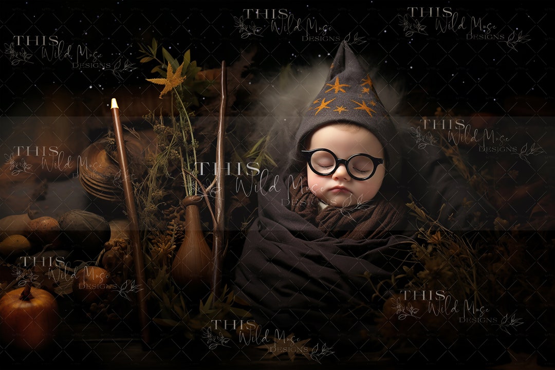 Wizard Newborn Digital Background, Layered PSD File, School of Magic ...