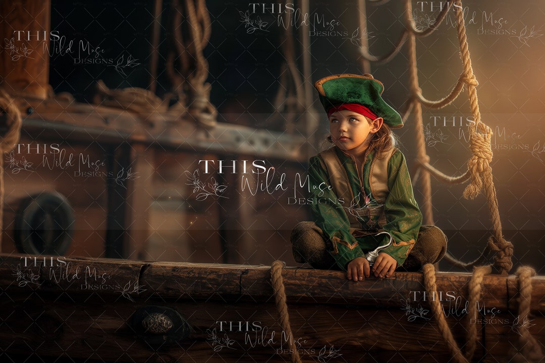 Peter Pan Digital Backdrop, Pirate Ship, Fairy Sparkle, Peter Pan ...