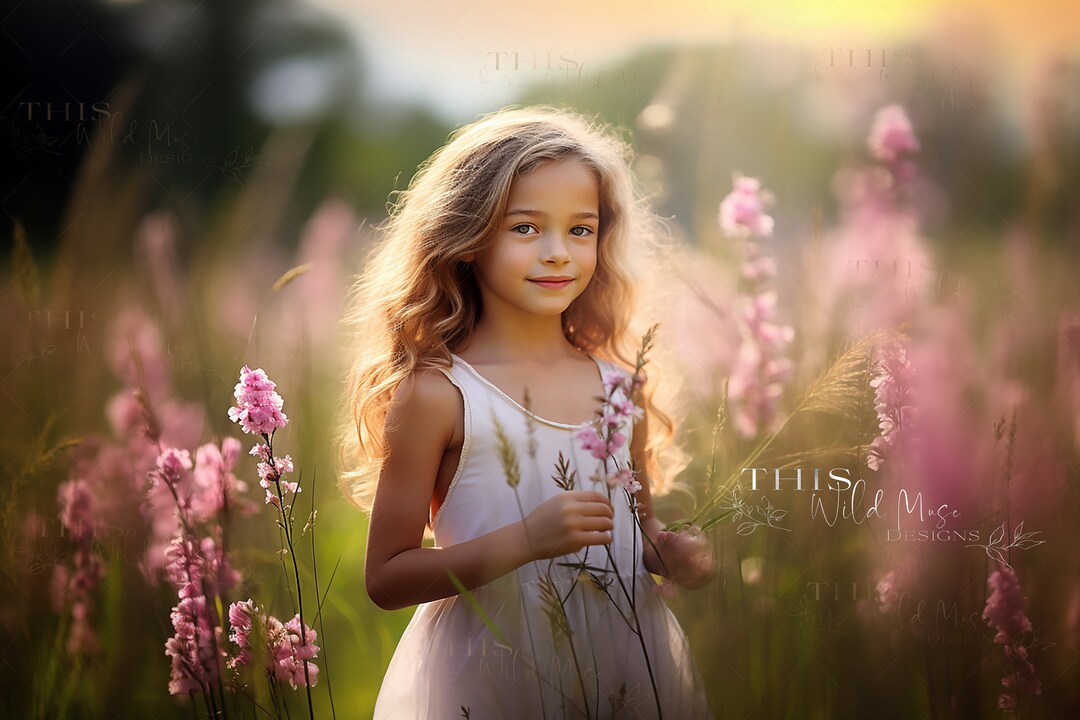 Summer Flower Meadow Digital Backdrop, Meadow, Flowers, Summer, Flower ...