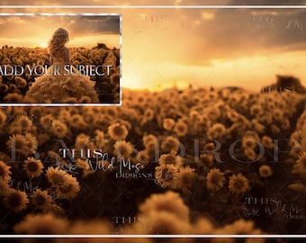 Sunflower Summer Digital Background - Etsy