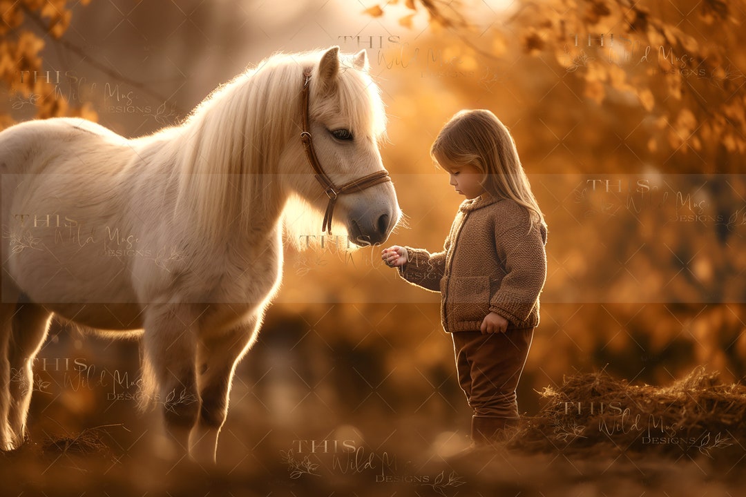 Fall Pony Digital Background, Autumn Digital Backdrop, Fall, Farmland ...