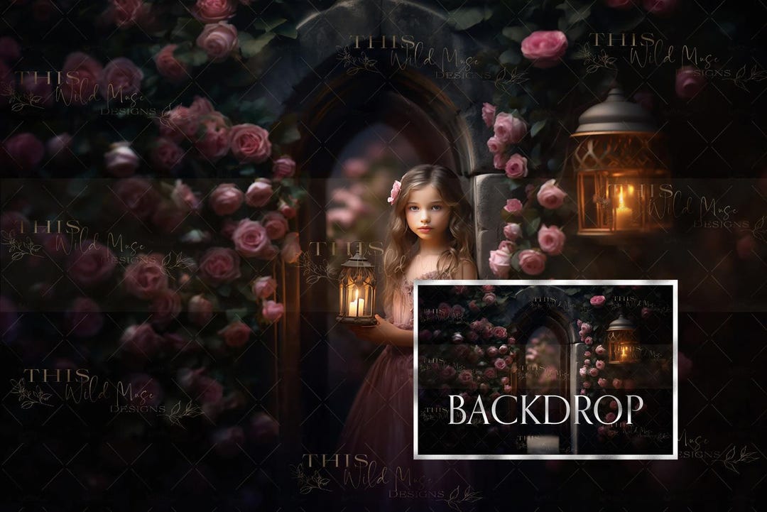 Princess Castle Arch Digital Background, Pink Roses, Flowers, Princess ...