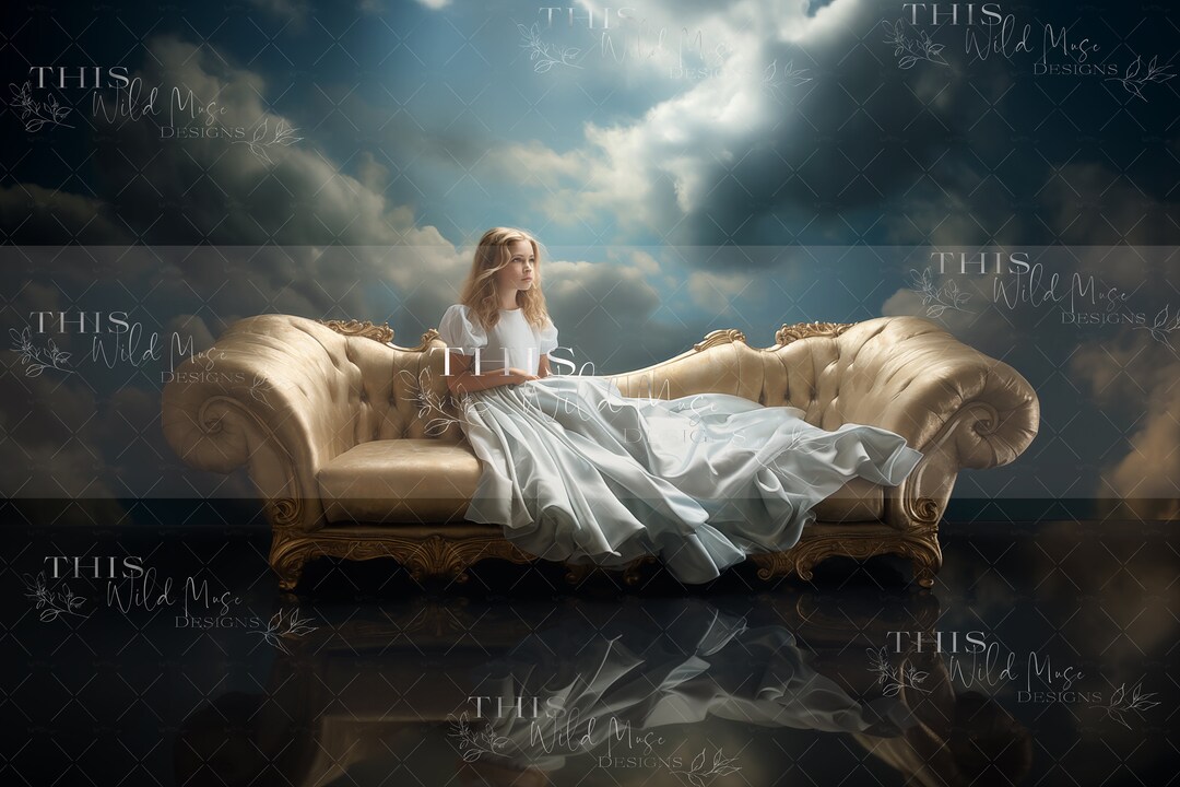 Vintage Settee Studio Digital Backdrop, Water Reflection, Creative ...