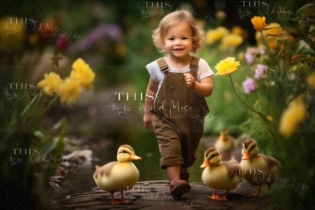 Spring Digital Background, Flower Path Digital Backdrop, Spring Blooms ...