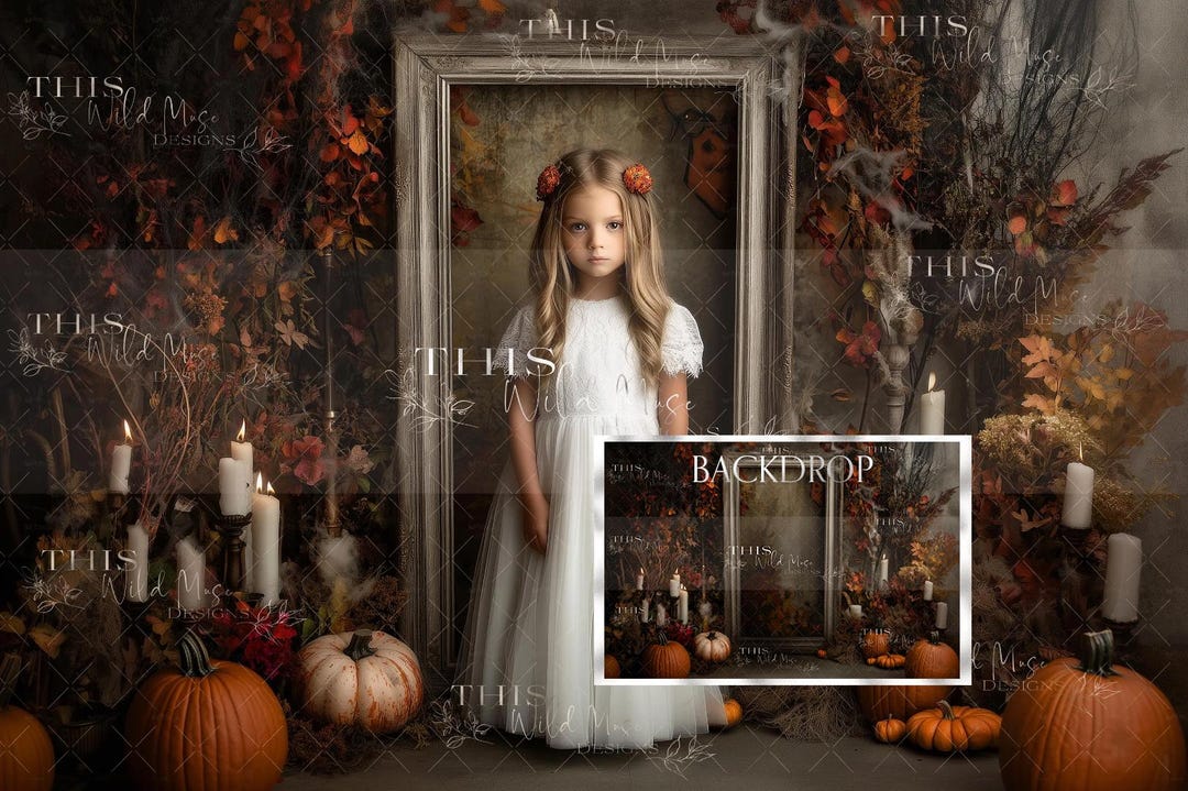 Fine Art Autumn Studio, Antique Frame, Fall Portrait Studio, Fall ...