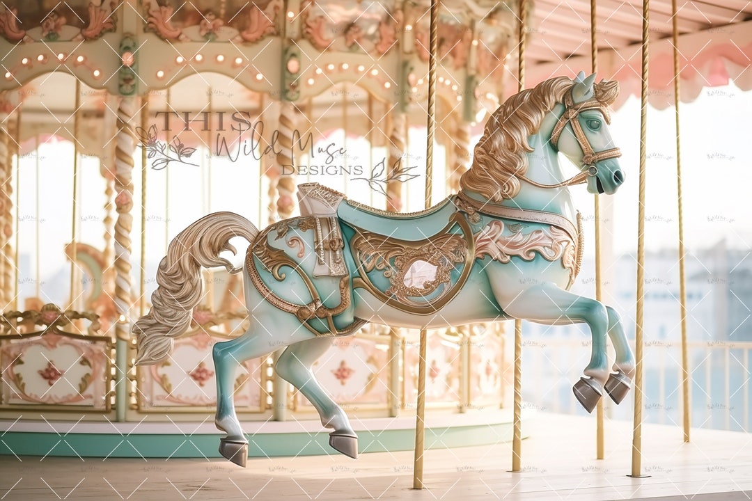 Summer Carousel Horse Carousel Summer Pastels Pastel Tones - Etsy