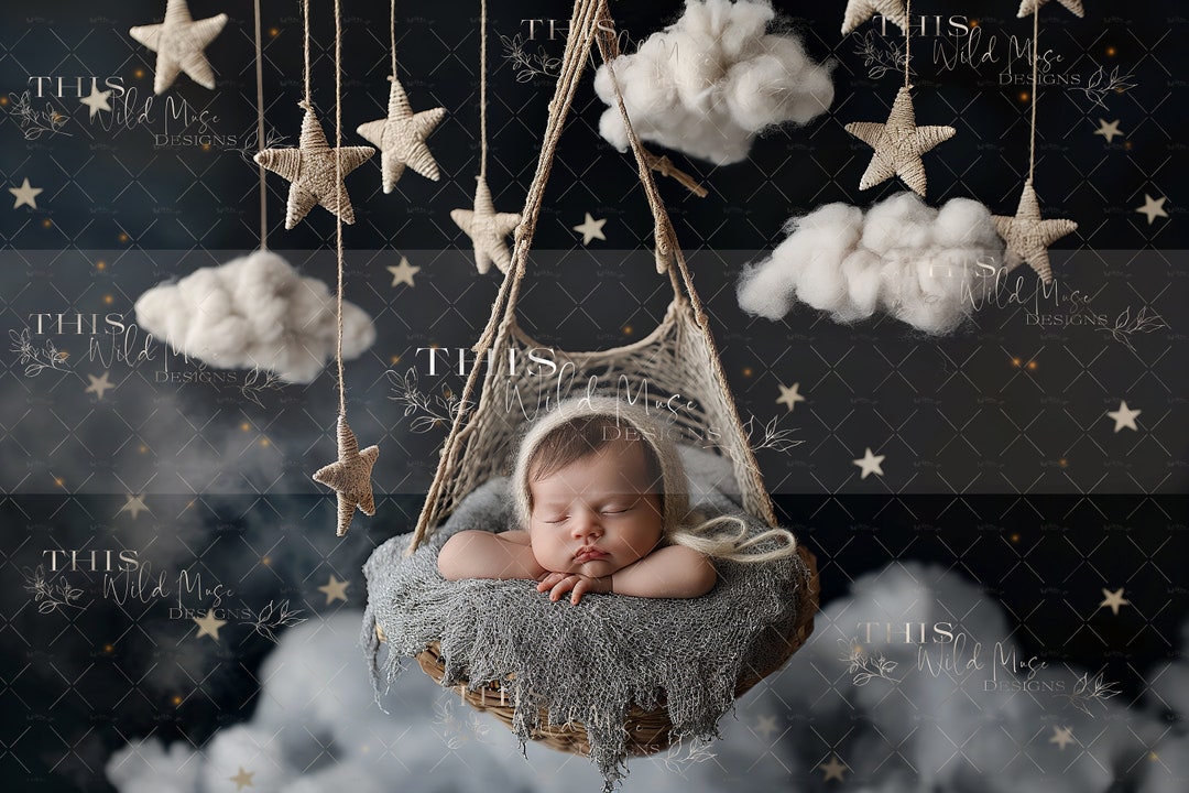 Newborn Studio Digital Background, Twinkle Little Star, Newborn Digital ...