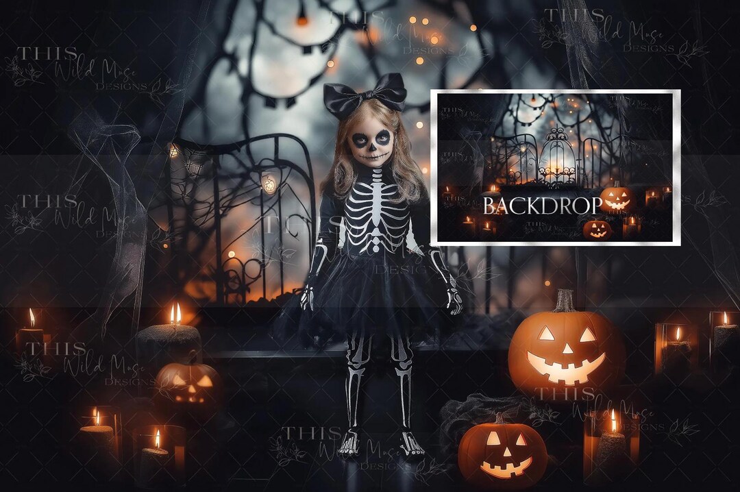 Halloween Studio Backdrop, Halloween, Jack O Lanterns, Halloween Studio ...