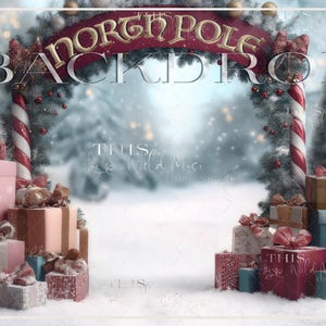 North Pole Christmas Digital Backdrop, Holiday Composite, Creative ...