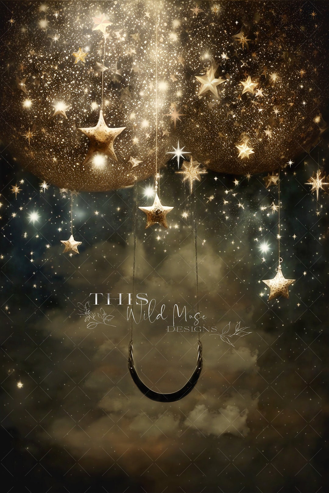 Swing Under the Stars Digital Backdrop, Creative Composite, Stars ...