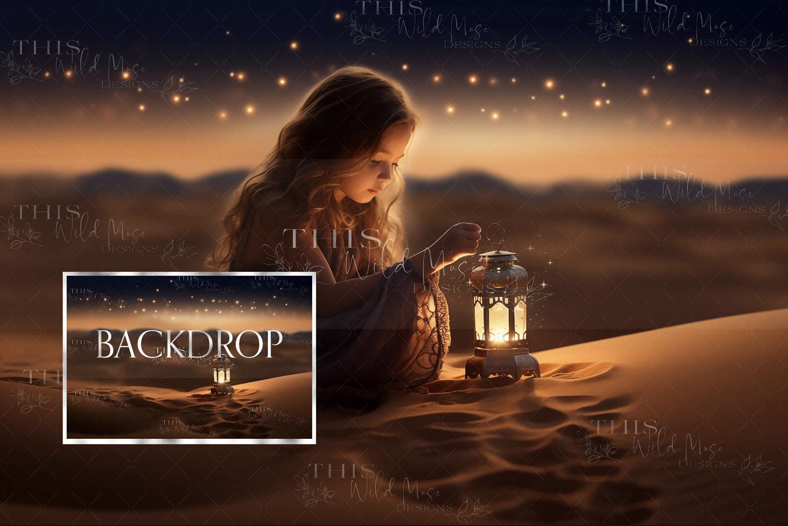Magical Desert Digital Background, Arabian Nights, Starry Night Dusk ...
